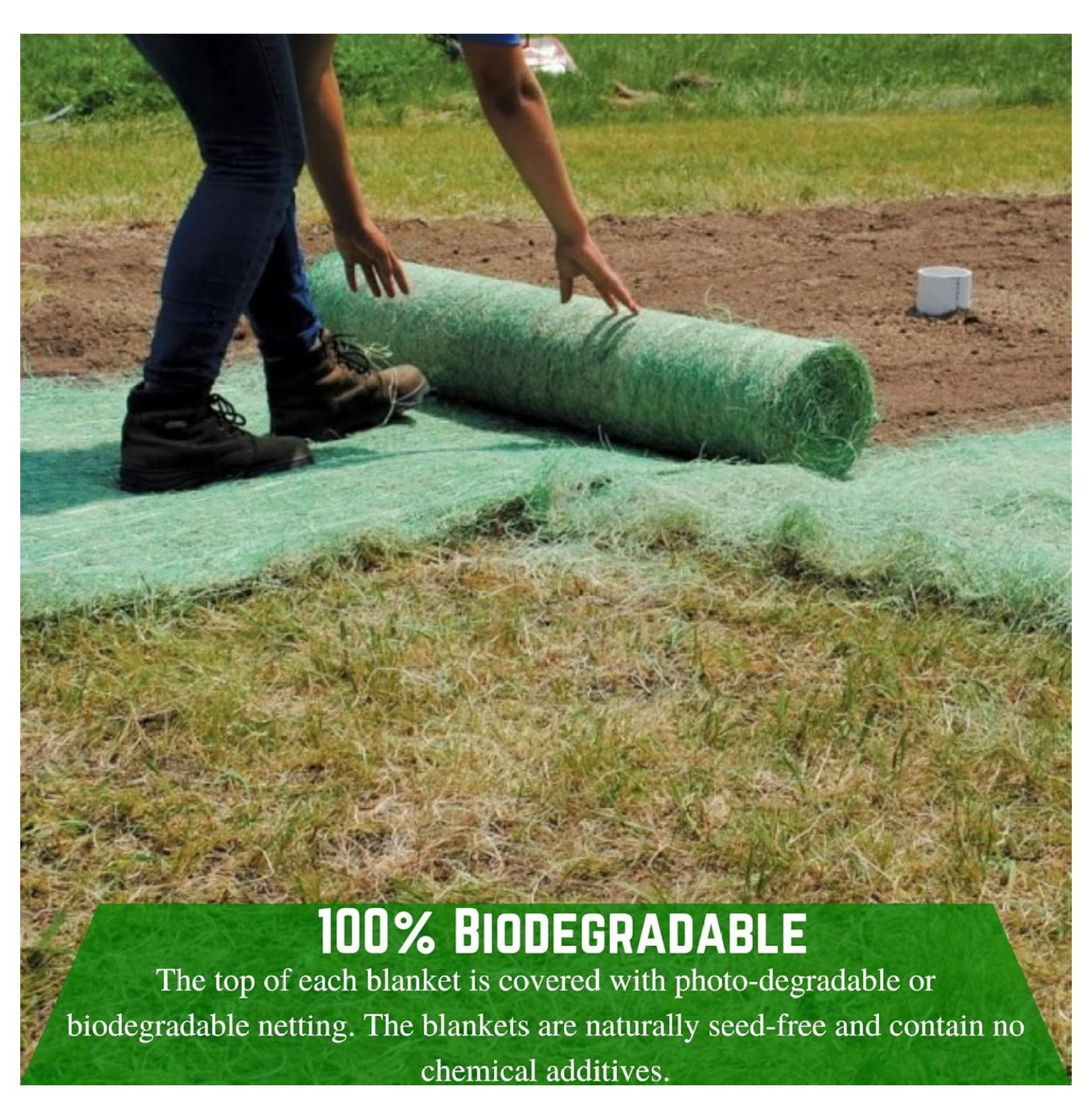 - American QuickGrass Pro - Green Erosion Control Blanket Landscape ...