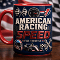 American Racing 3D Effect Mug, Speed Full Throttle Coffee Cup for Race ...