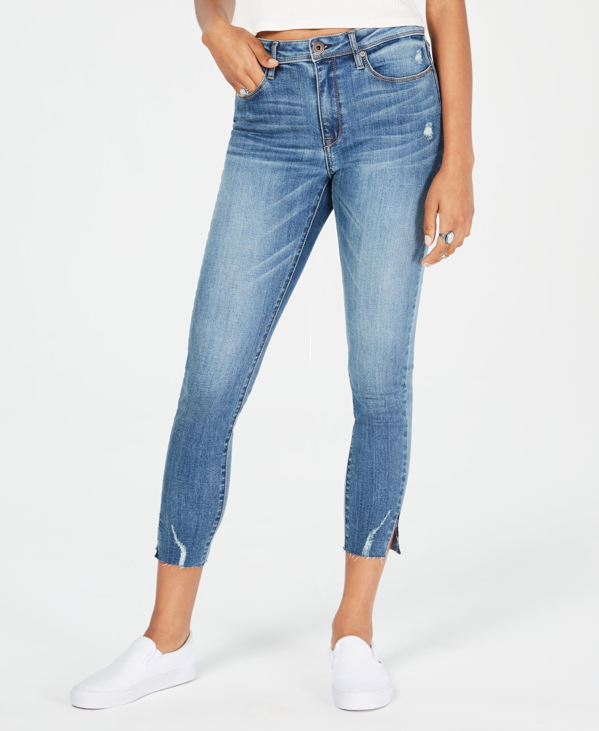 American Rag Juniors' Mid-Rise Razor Raw-Hem Skinny Jeans (Cazadero, 9 ...