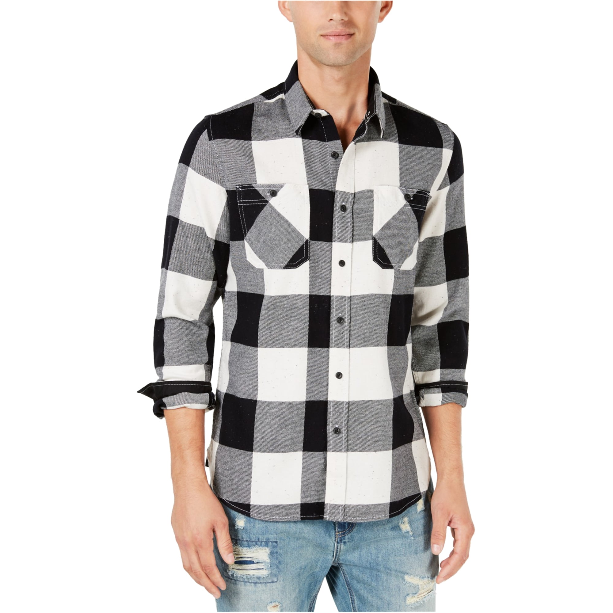 American Rag Men’s Adam Nep Check Shirts, Vintage White, Medium ...