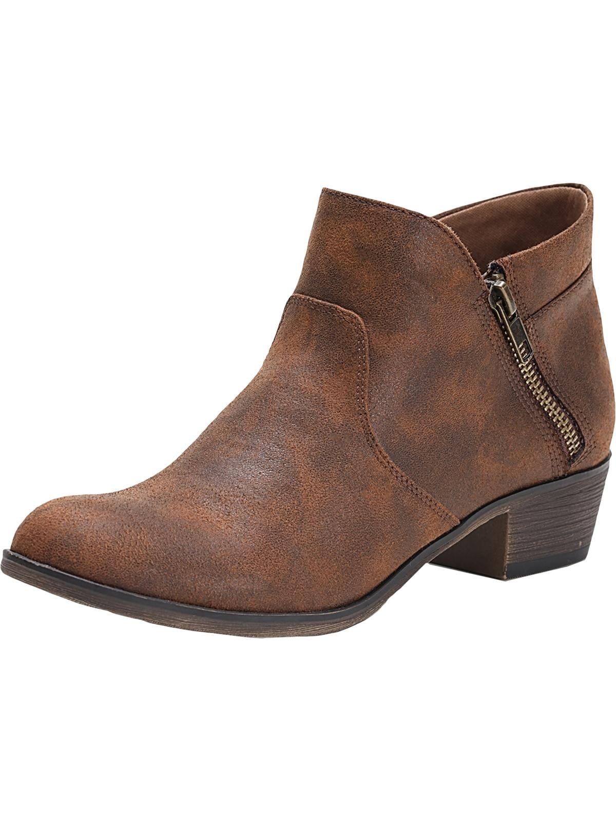 American Rag Womens Abby Nubuck Stacked Booties Brown 8 Medium (B,M ...