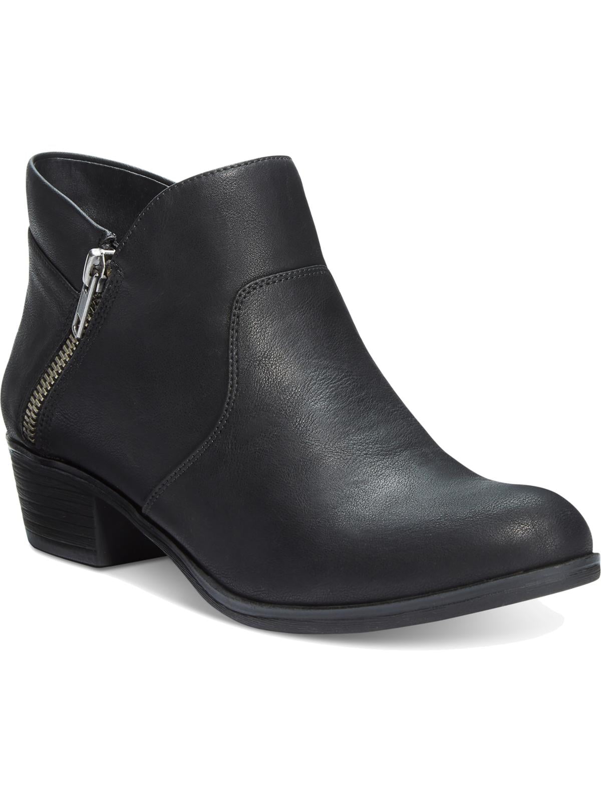 American Rag Womens Abby Faux Leather Stacked Booties Black 5.5 Medium ...