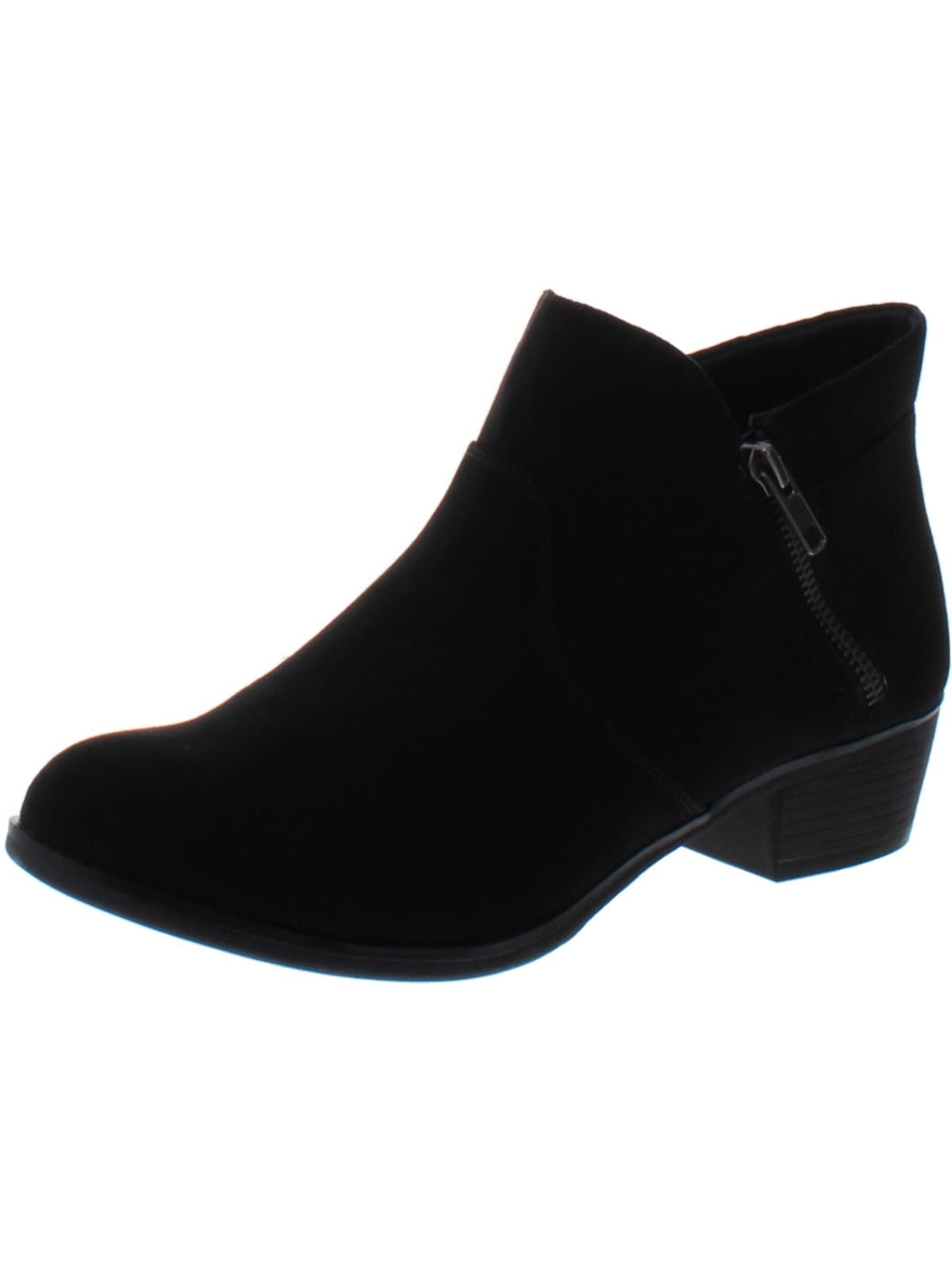 American Rag Womens Abby Faux Suede Stacked Booties Black 5.5 Medium (B ...