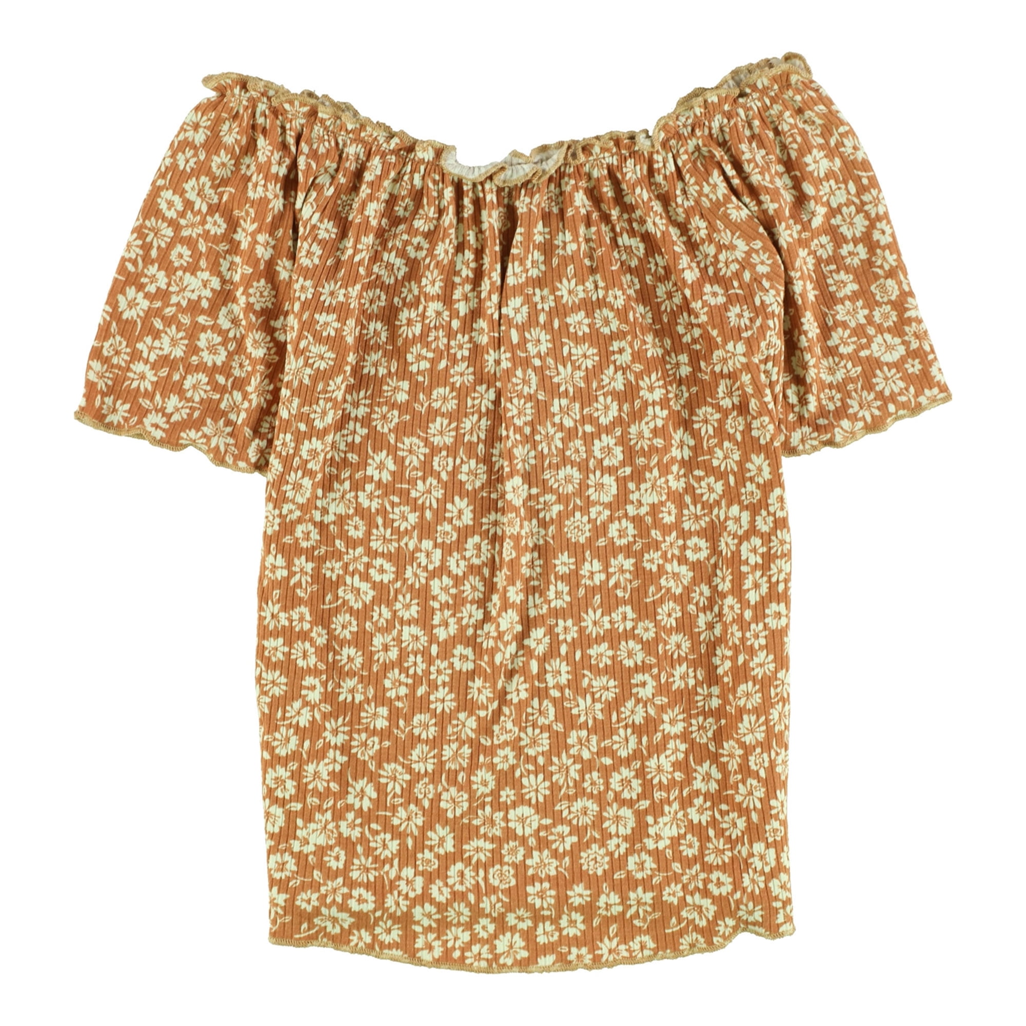 American Rag Womens Ribbed Peasant Blouse, Orange, Juniors, Small ...