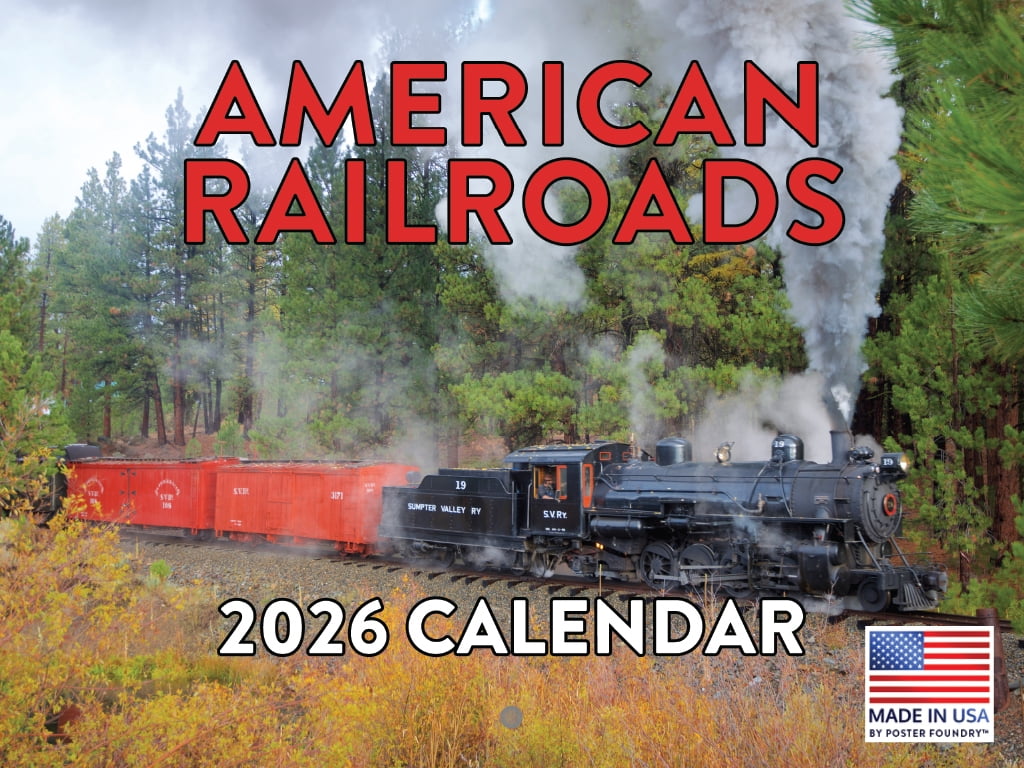 American Railroad Calendar 2026 Train Monthly Wall Calender 12 Month | American Made In The USA ...