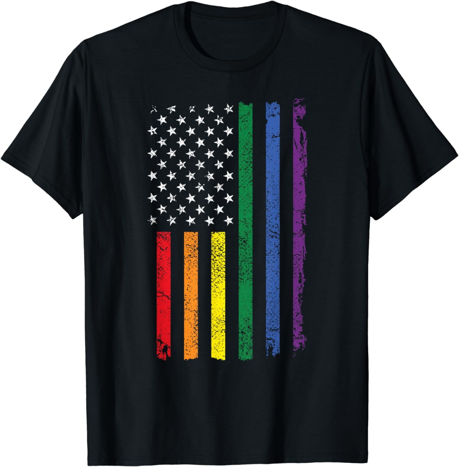 American Rainbow Flag LGBT Pride Tshirt - Walmart.com