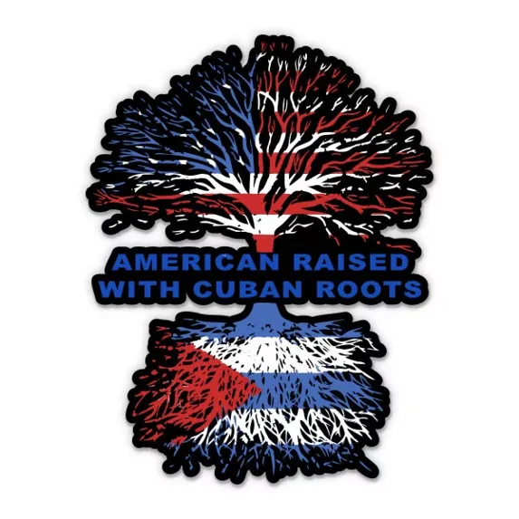 American Raised With Cuban Roots Sticker Phone Decal Water Bottle ...