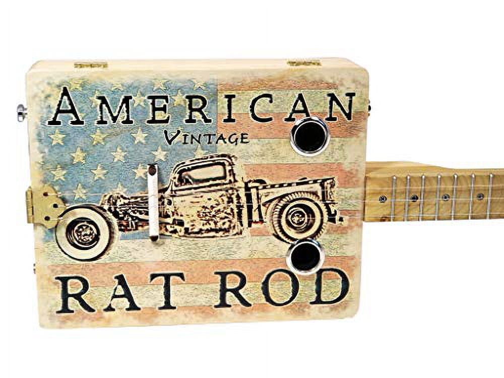 "American Rat Rod" 3-string Acoustic-Electric Cigar Box Guitar - Fun to ...