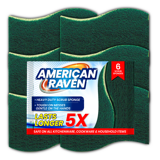 American Raven Non-Scratch Heavy Duty Scrub Sponges, Odor Free ...