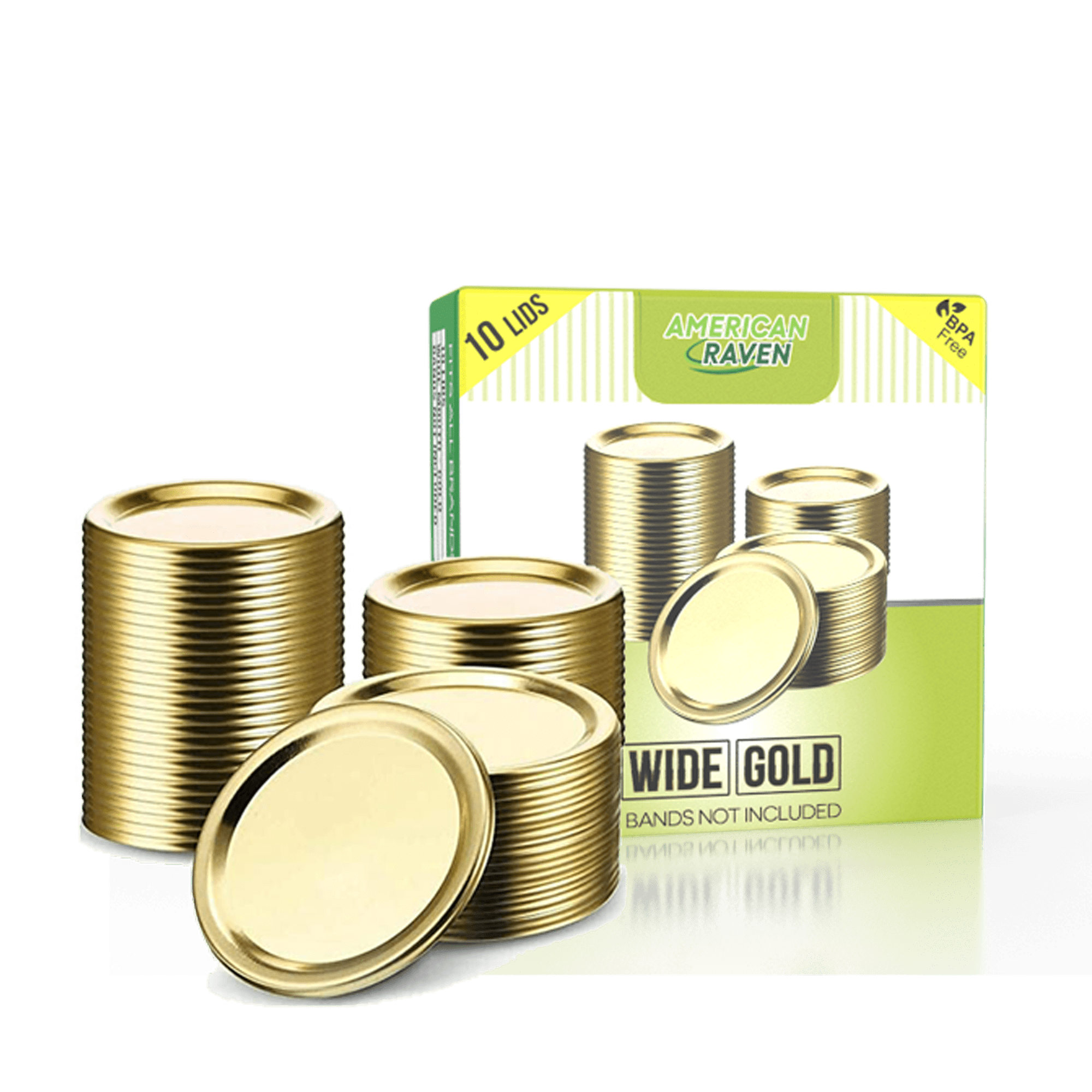 10 PCS Regular Bulk American Raven Canning Lids for Wide Mouth Mason ...