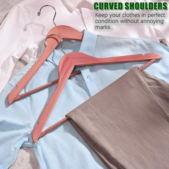 American Red Cedar Hangers, 30-Pack Wooden Coat Hangers with Smooth ...