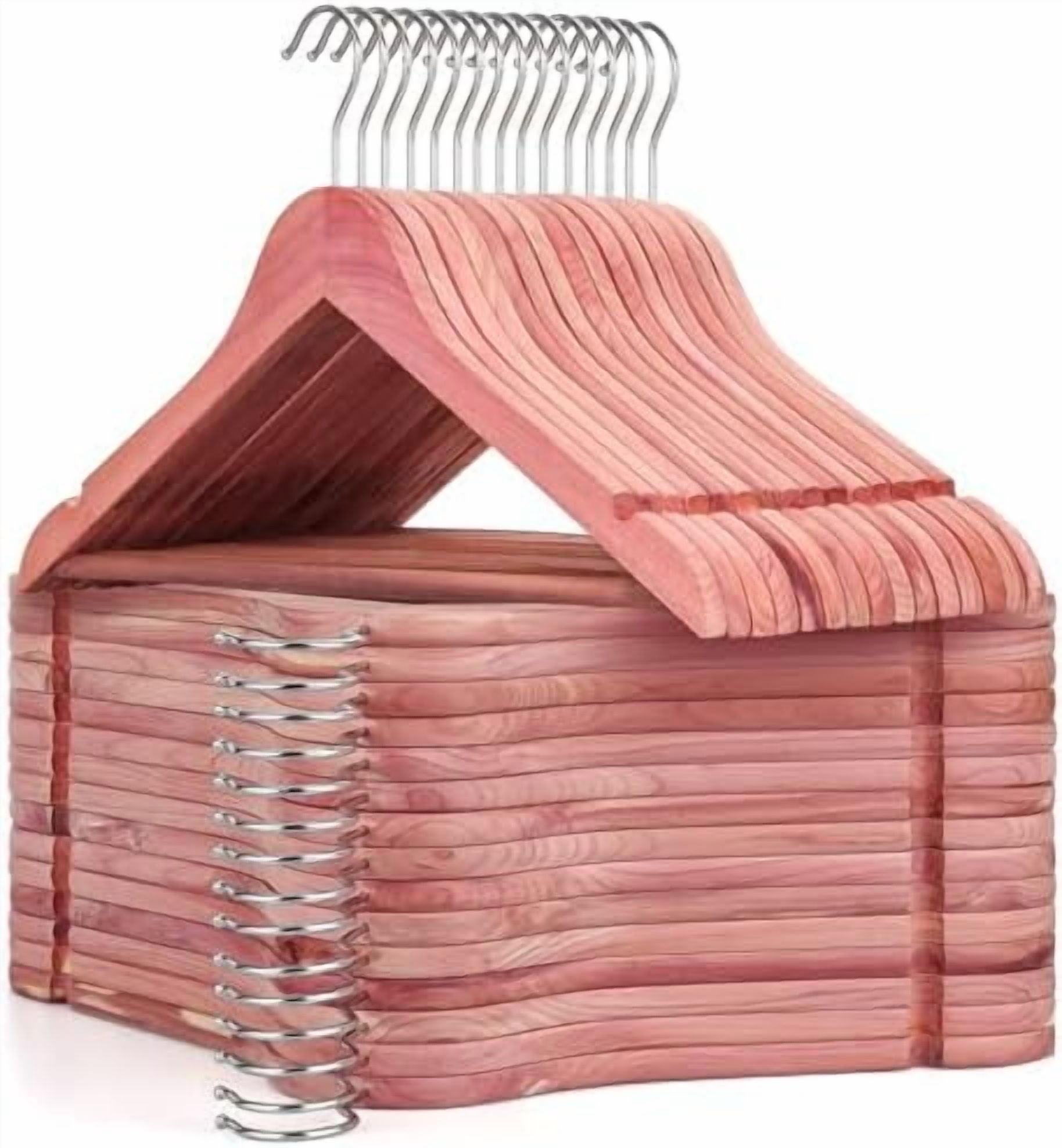 American Red Cedar Wooden Hangers 30 Pack, Clothes Hangers for Closet ...