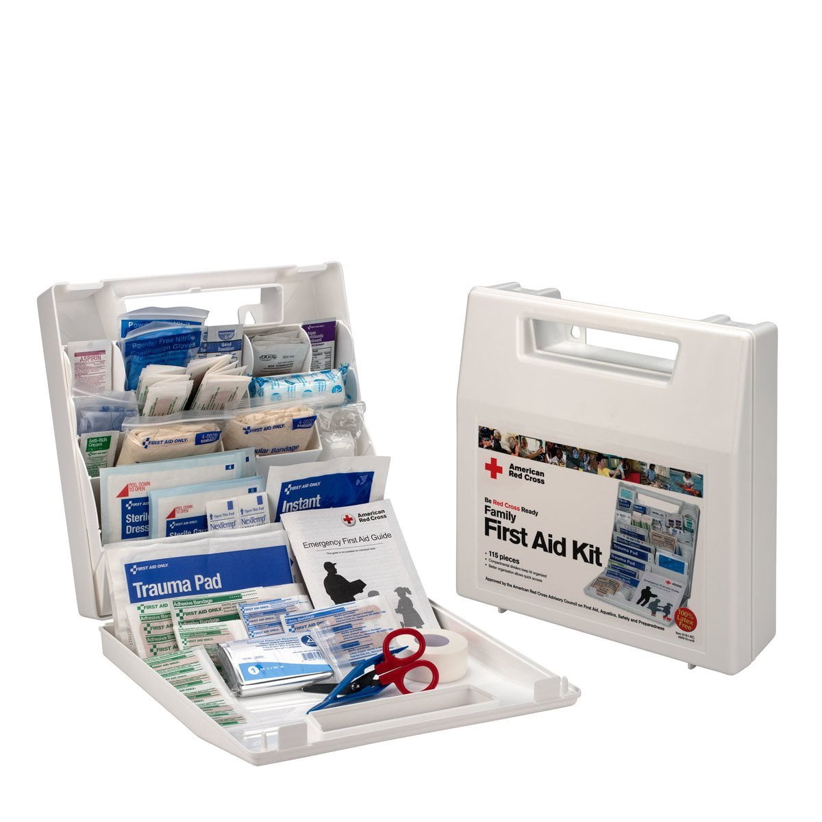 American Red Cross Deluxe Family First Aid Kit, Plastic Case - Walmart ...