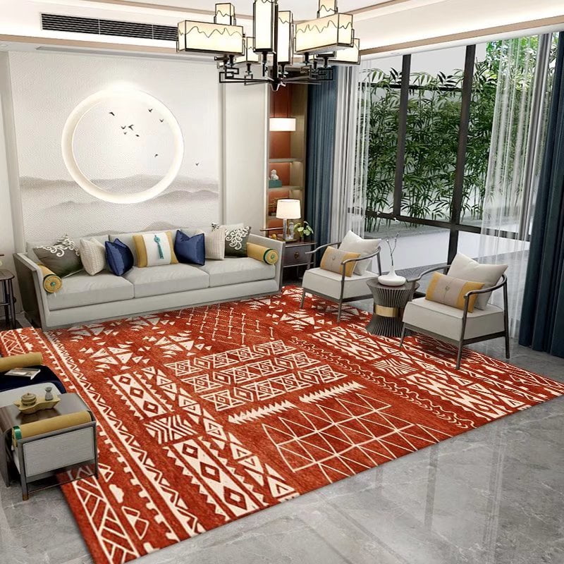 American Retro Carpets Living Room Washable Bohemian Carpet Bedroom ...