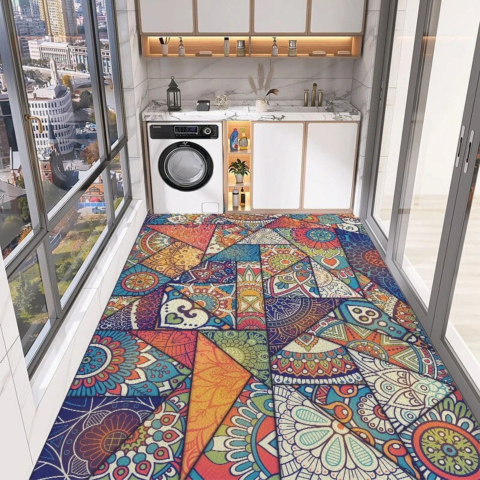 American Retro Ethnic Pattern Carpet Hallway Balcony Mat Kitchen ...