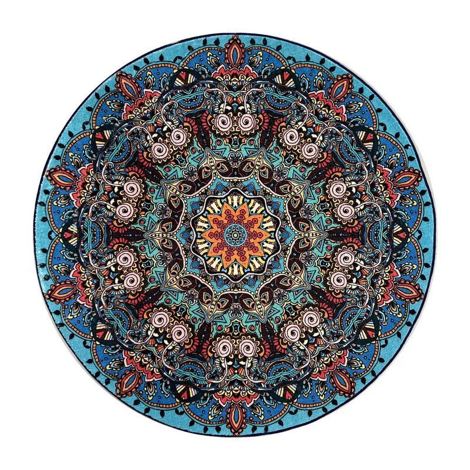 American Retro Ethnic Style Bohemian Round Carpet Home Bedroom Bedside ...