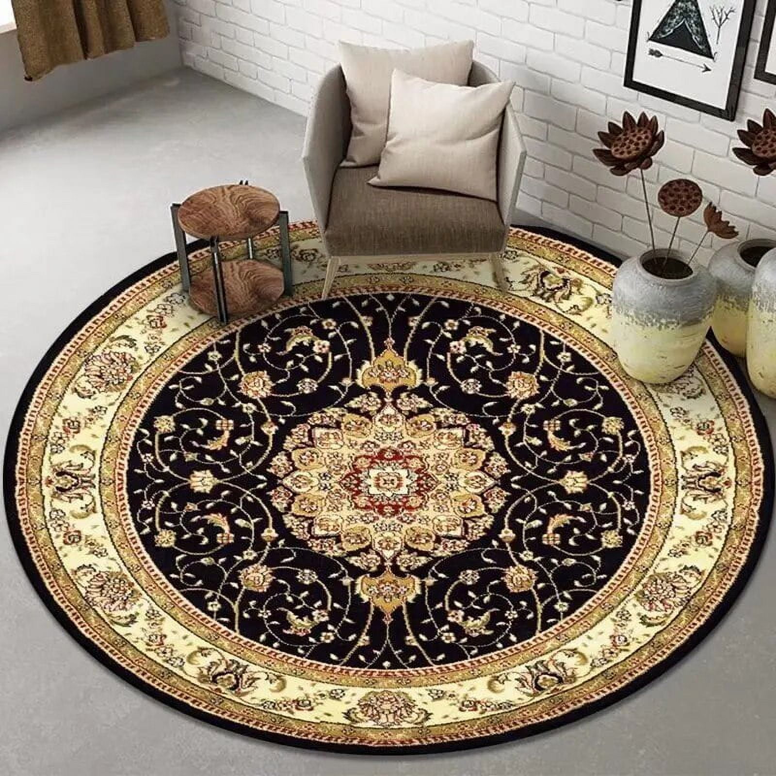 American Retro Round Carpets Home Bedroom Bedside Non-slip Living Room ...