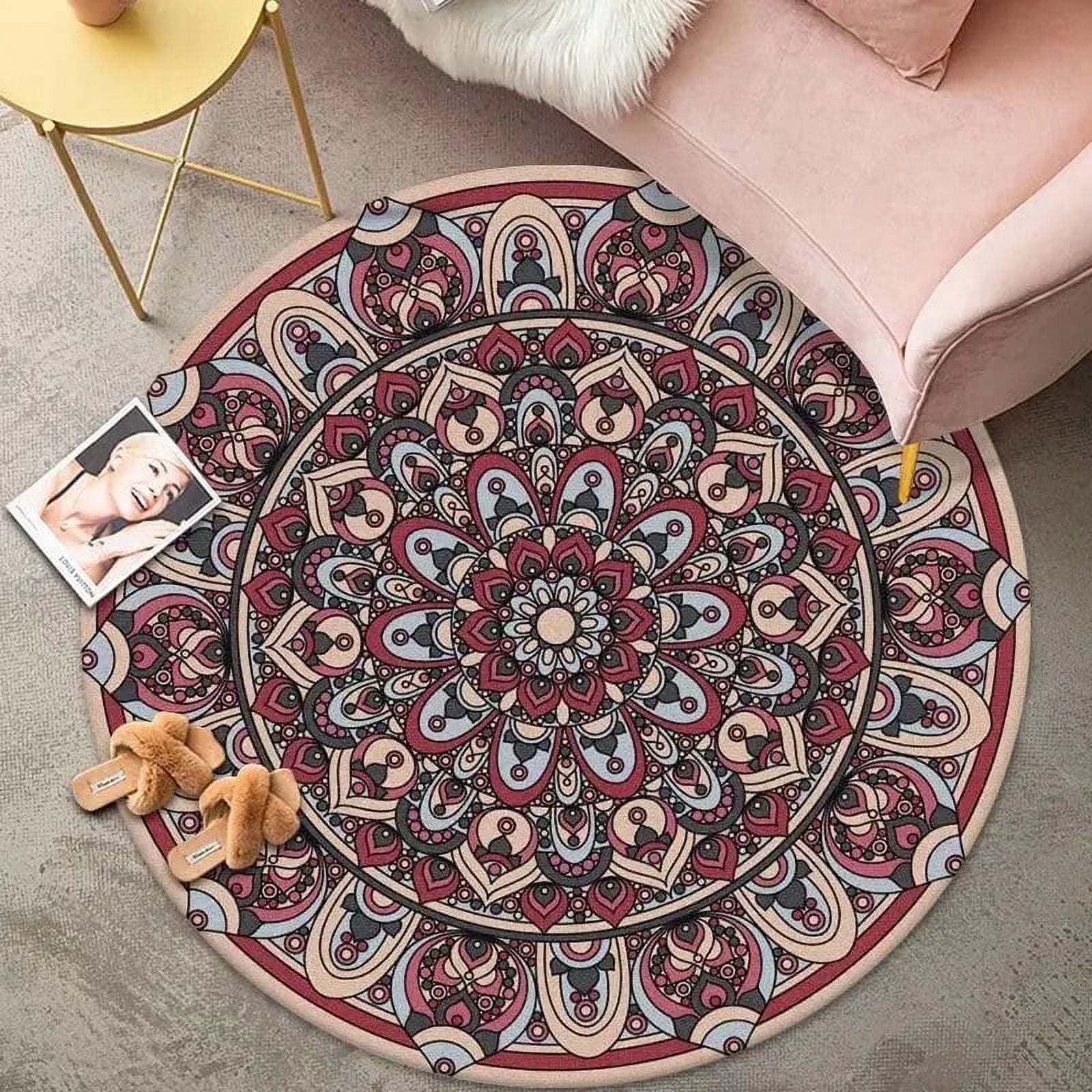 American Retro Round Carpets Home Bedroom Bedside Non-slip Living Room ...