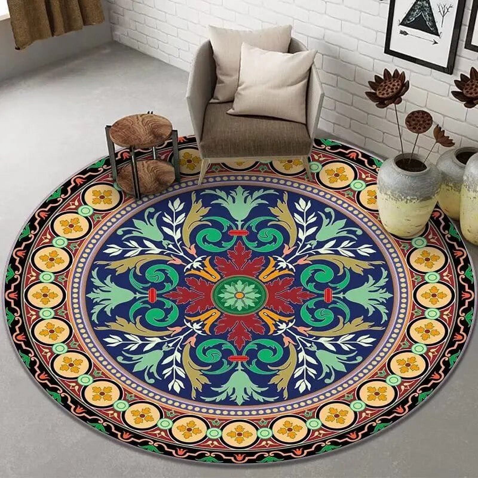 American Retro Round Carpets Home Bedroom Bedside Non-slip Living Room ...
