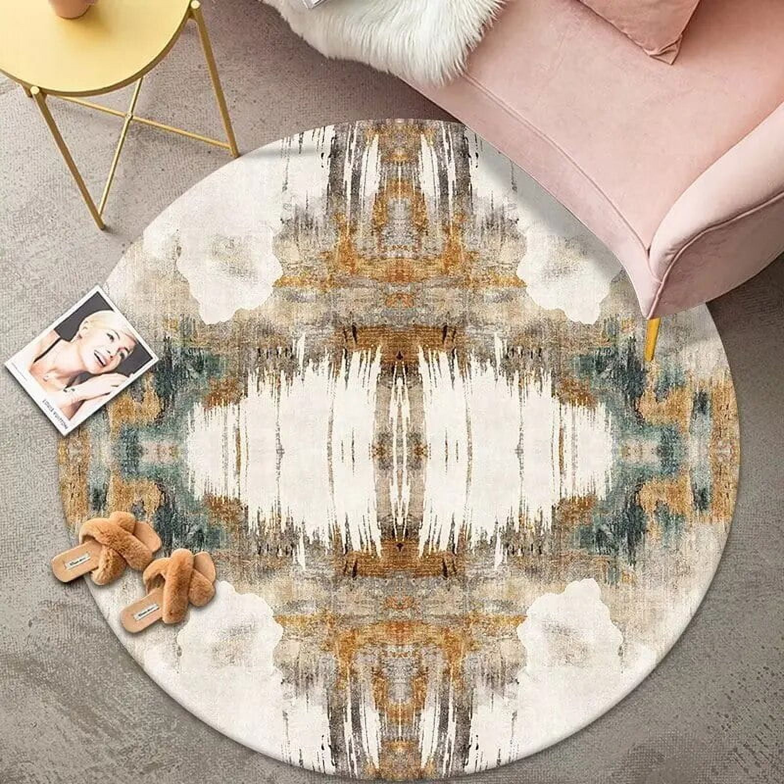 American Retro Round Carpets Home Bedroom Bedside Non-slip Living Room ...