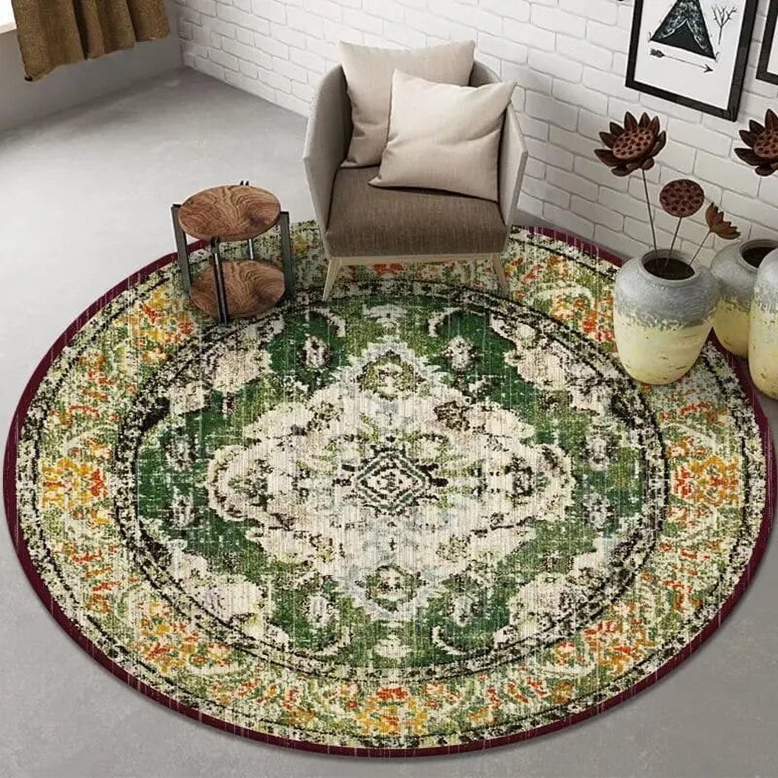 American Retro Round Carpets Home Bedroom Bedside Non-slip Living Room ...