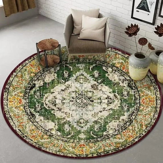 American Retro Round Carpets Home Bedroom Bedside Non-slip Living Room ...