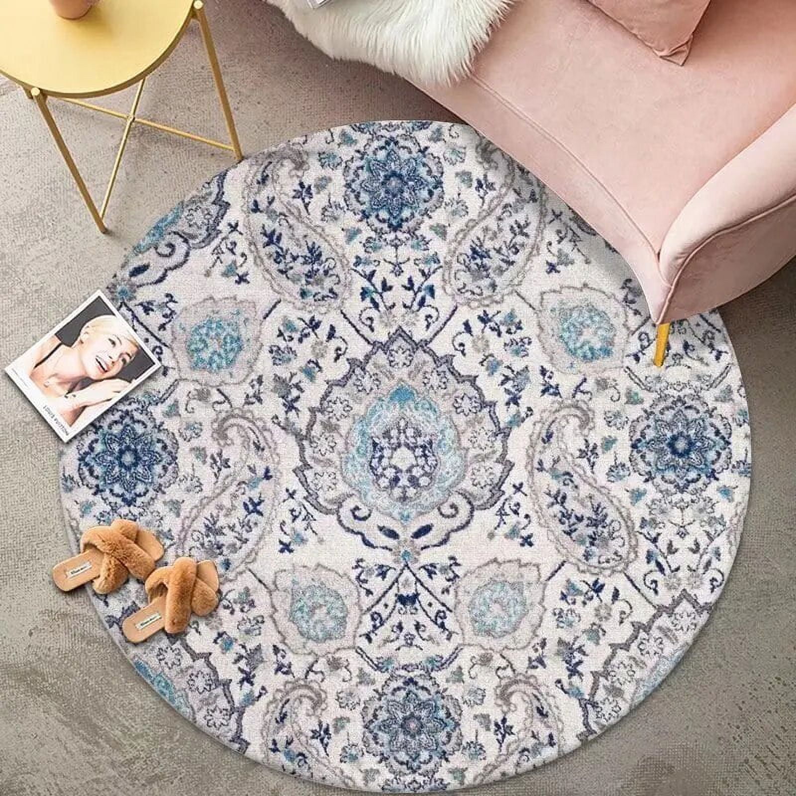 American Retro Round Carpets Home Bedroom Bedside Non-slip Living Room ...