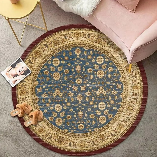 American Retro Round Carpets Home Bedroom Bedside Non-slip Living Room ...