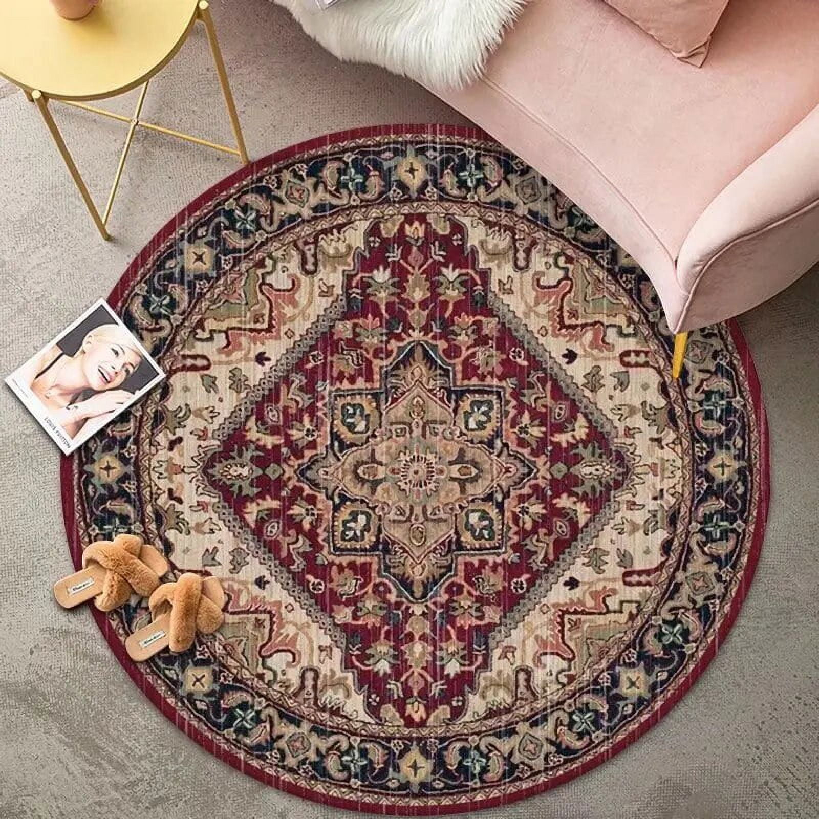 American Retro Round Carpets Home Bedroom Bedside Non-slip Living Room ...
