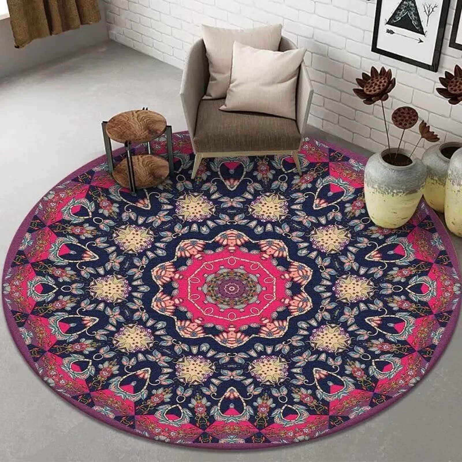 American Retro Round Carpets Home Bedroom Bedside Non-slip Living Room ...