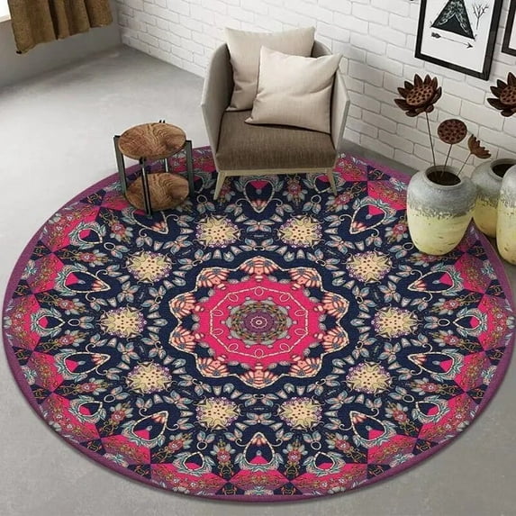 American Retro Round Carpets Home Bedroom Bedside Non-slip Living Room ...