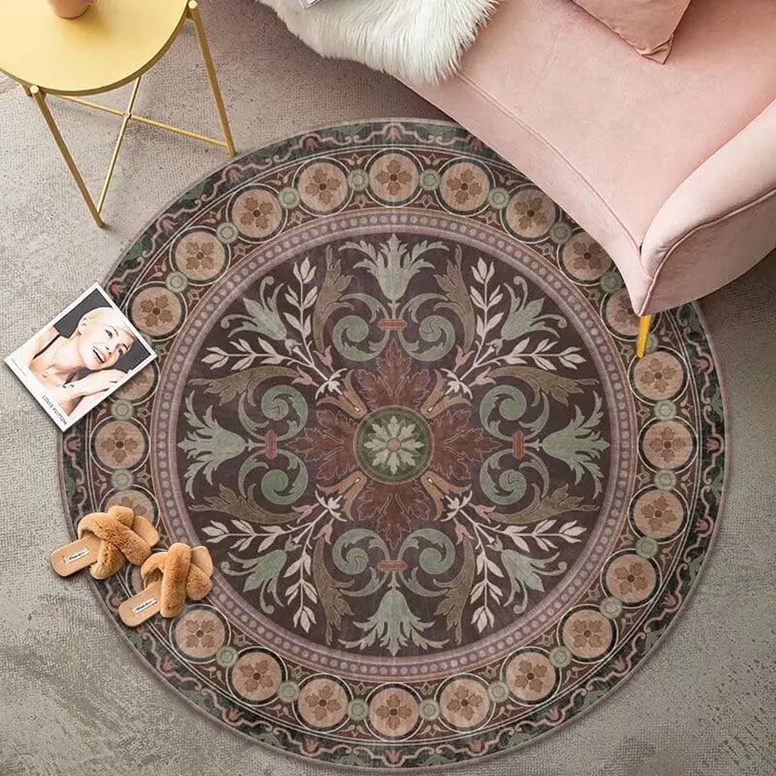 American Retro Round Carpets Home Bedroom Bedside Non-slip Living Room ...