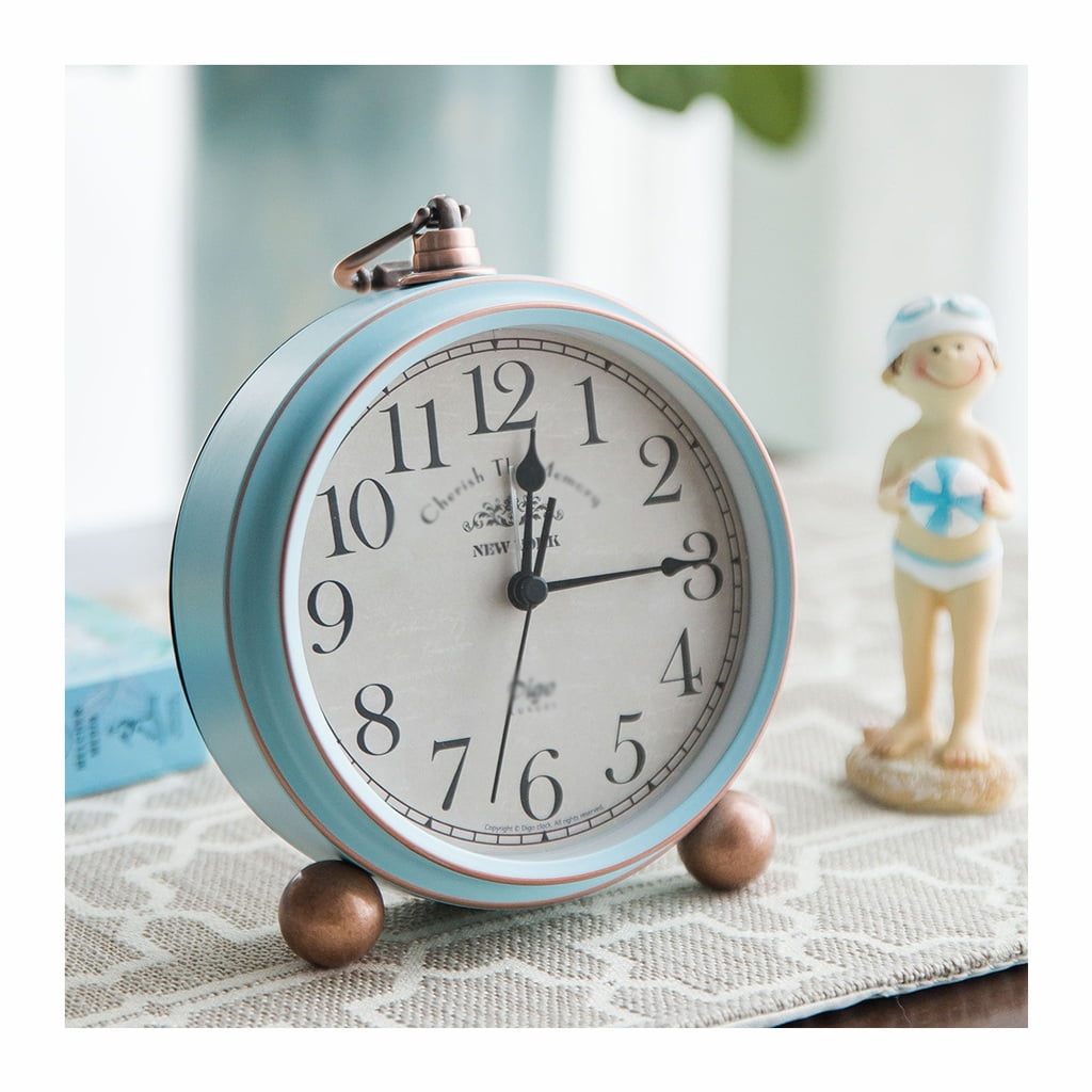 American Retro Silent Small Alarm Clock Mediterranean Children Student ...