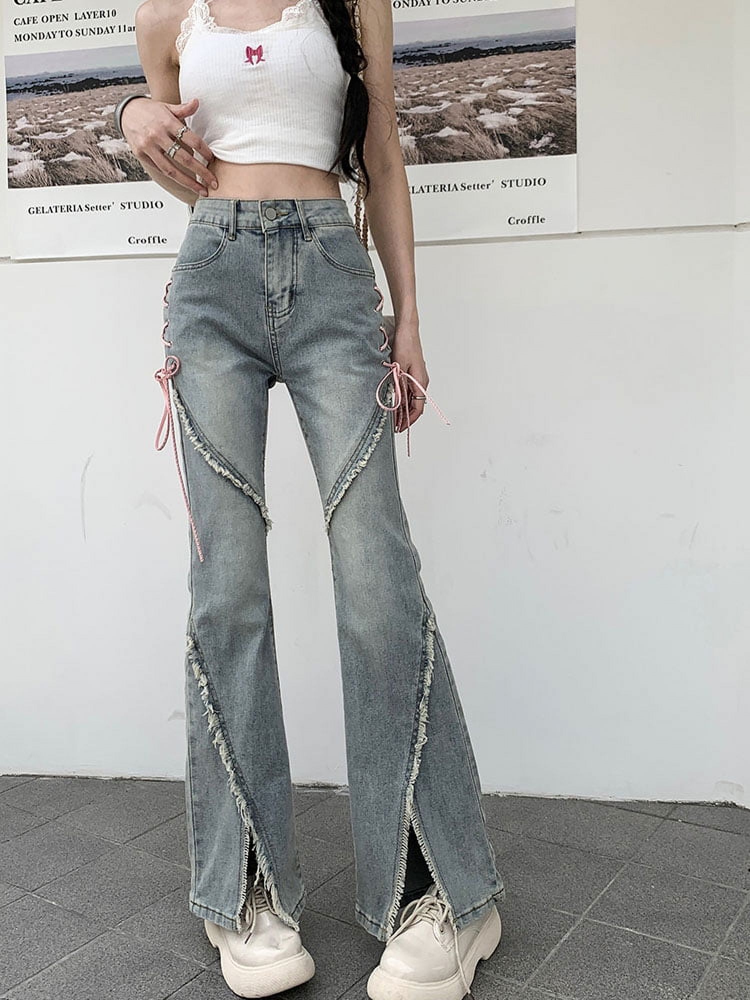 American Retro Slim Denim Pant High Street Flare Jeans Office Lady ...
