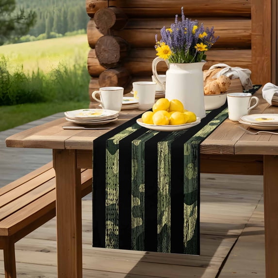 American Retro Stars and Stripes Flag Table Runner 70 Inch Long Forests ...