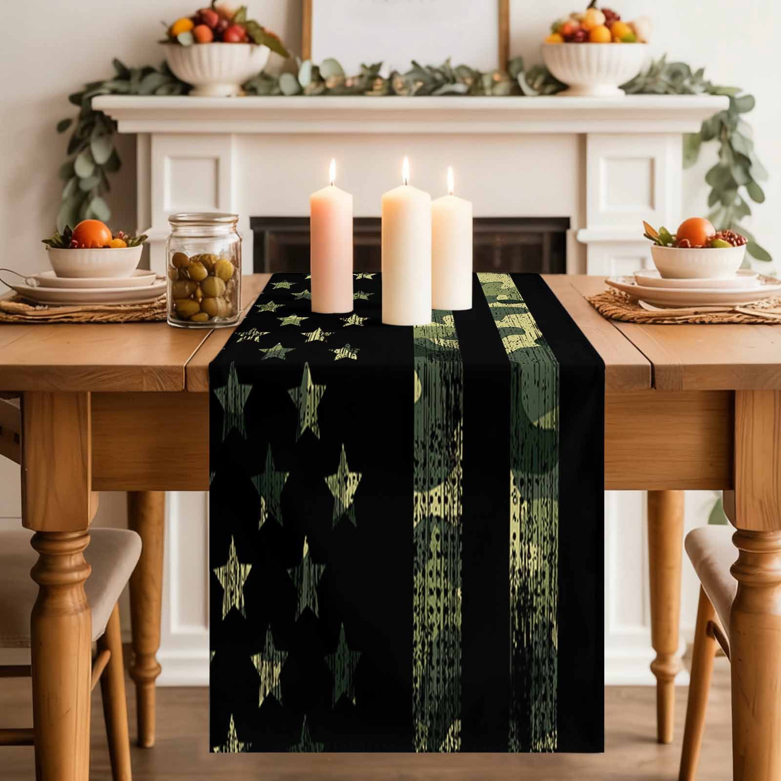 American Retro Stars and Stripes Flag Table Runner 70 Inches Long ...