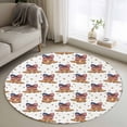 American Retro Style 3' Round Rug for Bathroom Accent Bedside Corner ...