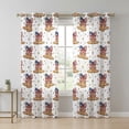 American Retro Style Sheer Curtains 63 Inch Long 2 Panels, Western ...