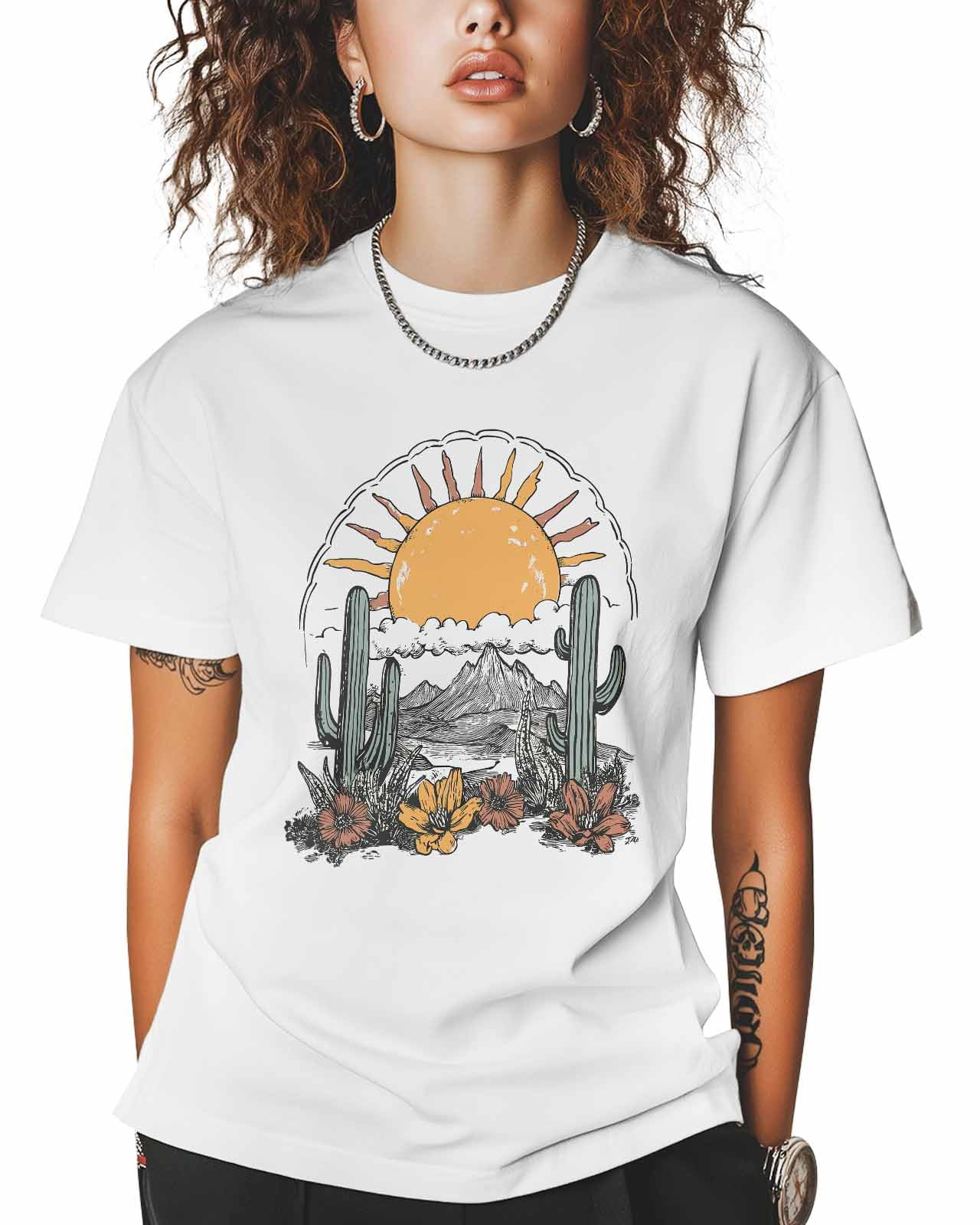 American Retro T Shirts for Women Short Sleeve Cotton Crewneck T-Shirt ...