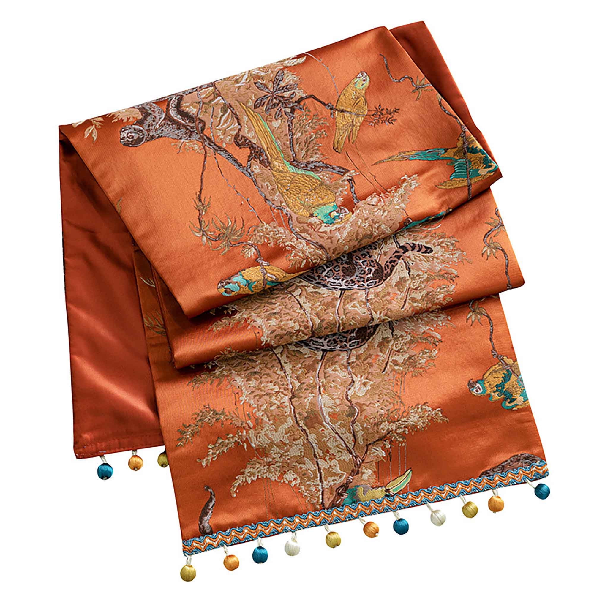 American Retro Table Runners,jungle Jacquard Table Runners With Hanging ...