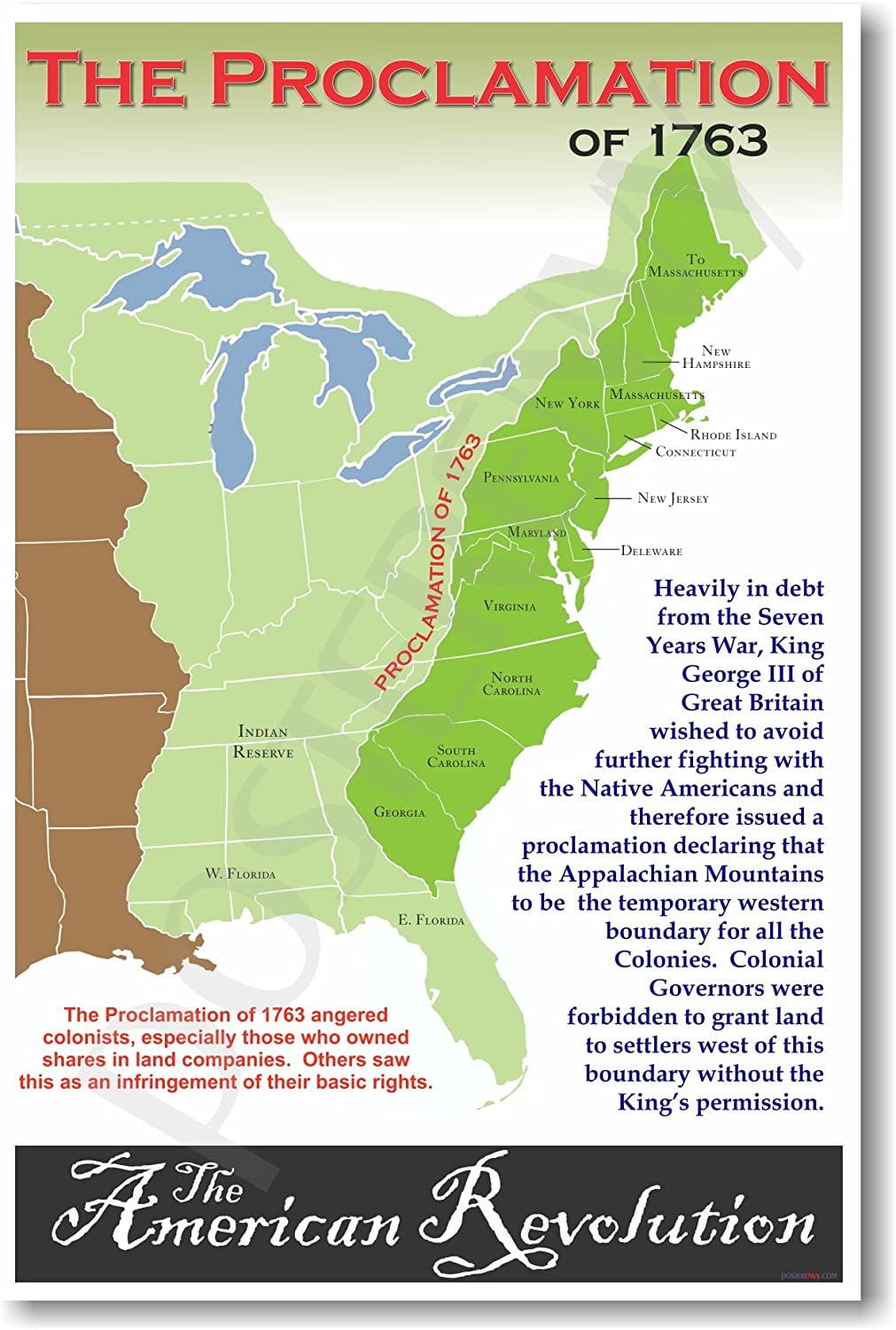 American Revolution: The Proclamation of 1763 - Classroom Poster ...