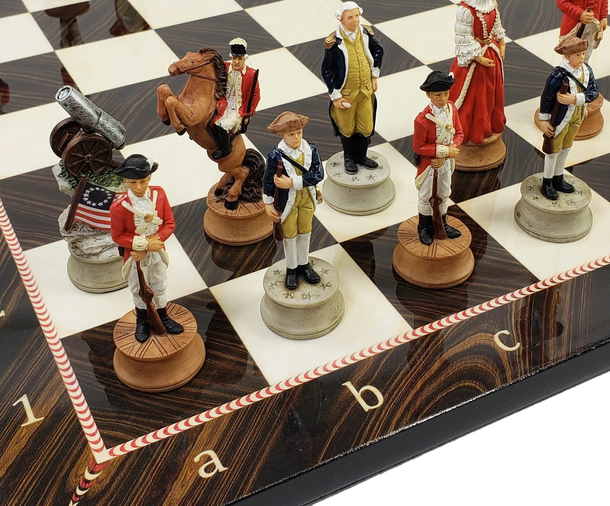 American Revolutionary War Chess Set W/ 17" Elegance Board Revolution ...