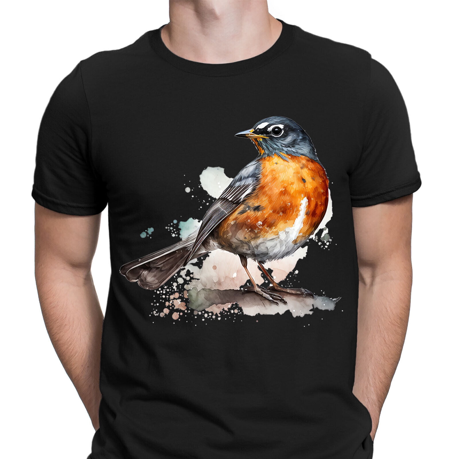 American Robin Bird Watching Animal Lovers Birding Novelty Mens T ...