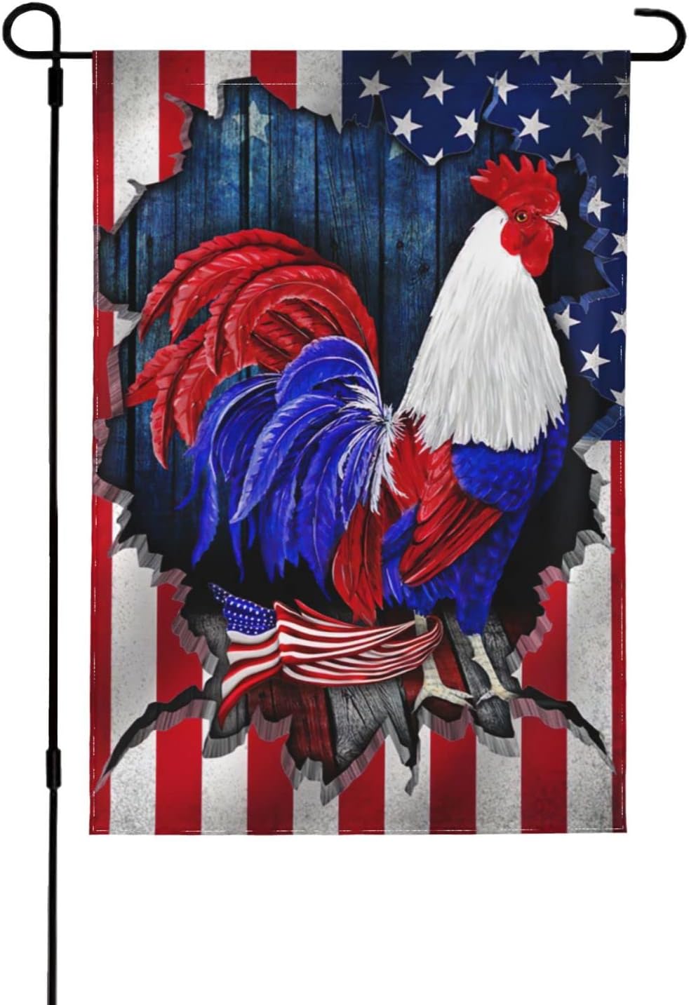 American Rooster Chicken Garden Flag 12X18 inch Double Sided Outdoor ...