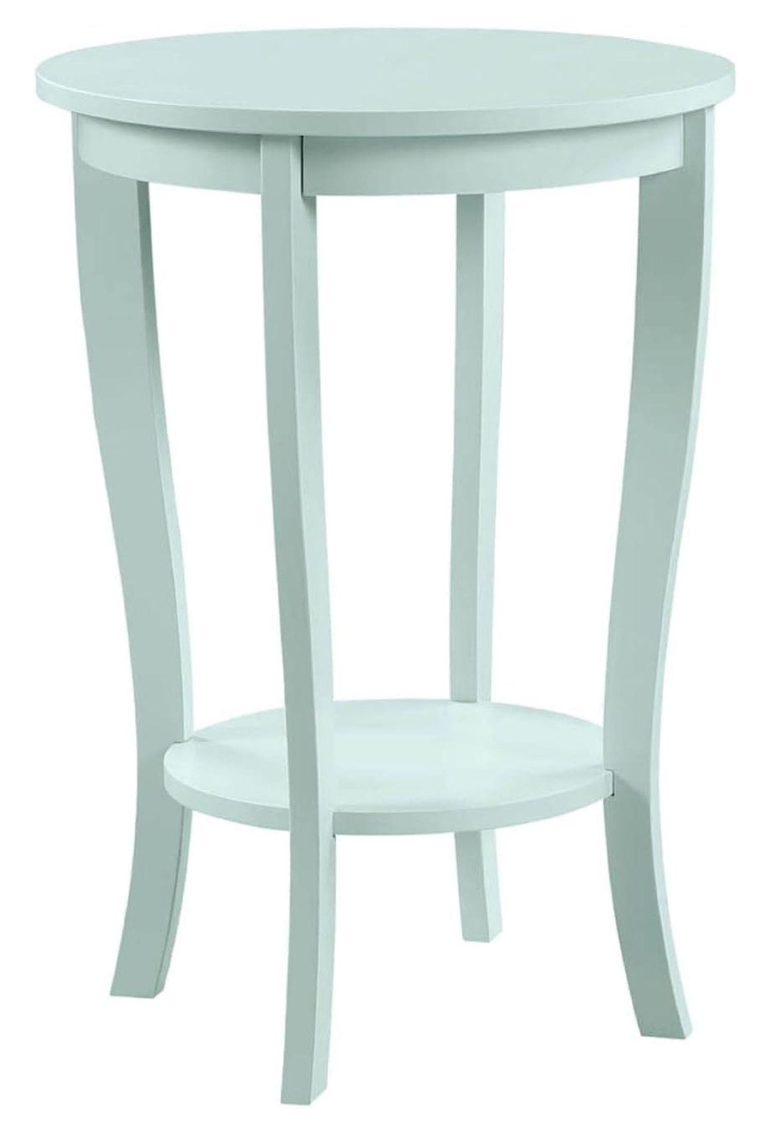 American Round End Table with Shelf, Sea Foam - Walmart.com