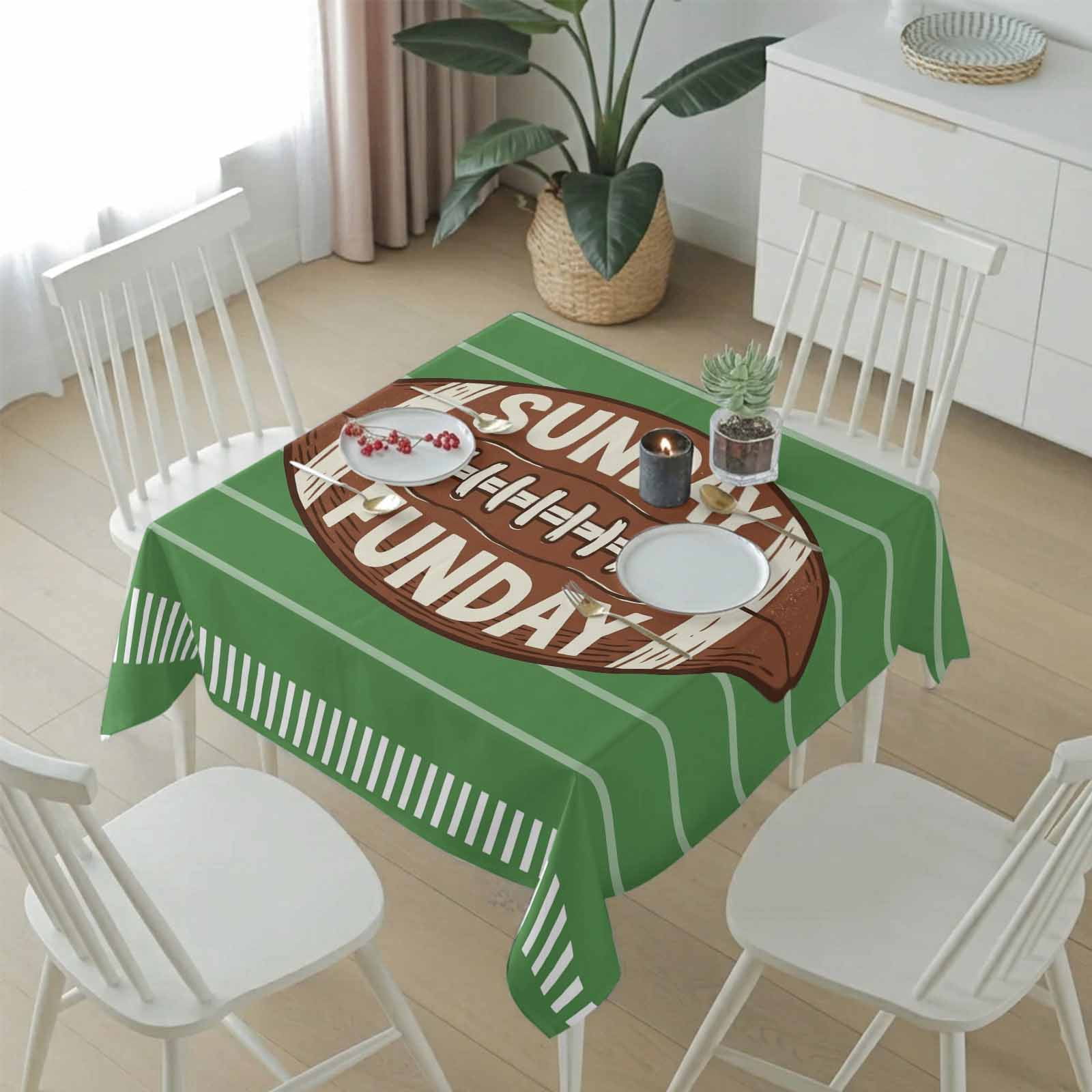 American Rugby Ball Table Cloth 60x60in, Waterproof Square Tablecloth ...