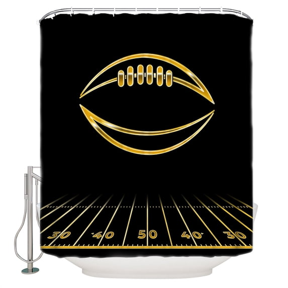American Rugby Bathroom Shower Curtains with 12 Hooks Waterproof Shower ...