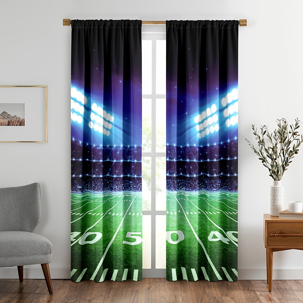 American Rugby Football Basketball Spaorts Boy Kid's Window Curtains ...