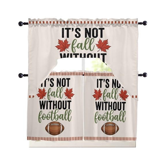 American Rugby Kitchen Curtains Sets 36 Inch Length with Valance, Fall ...