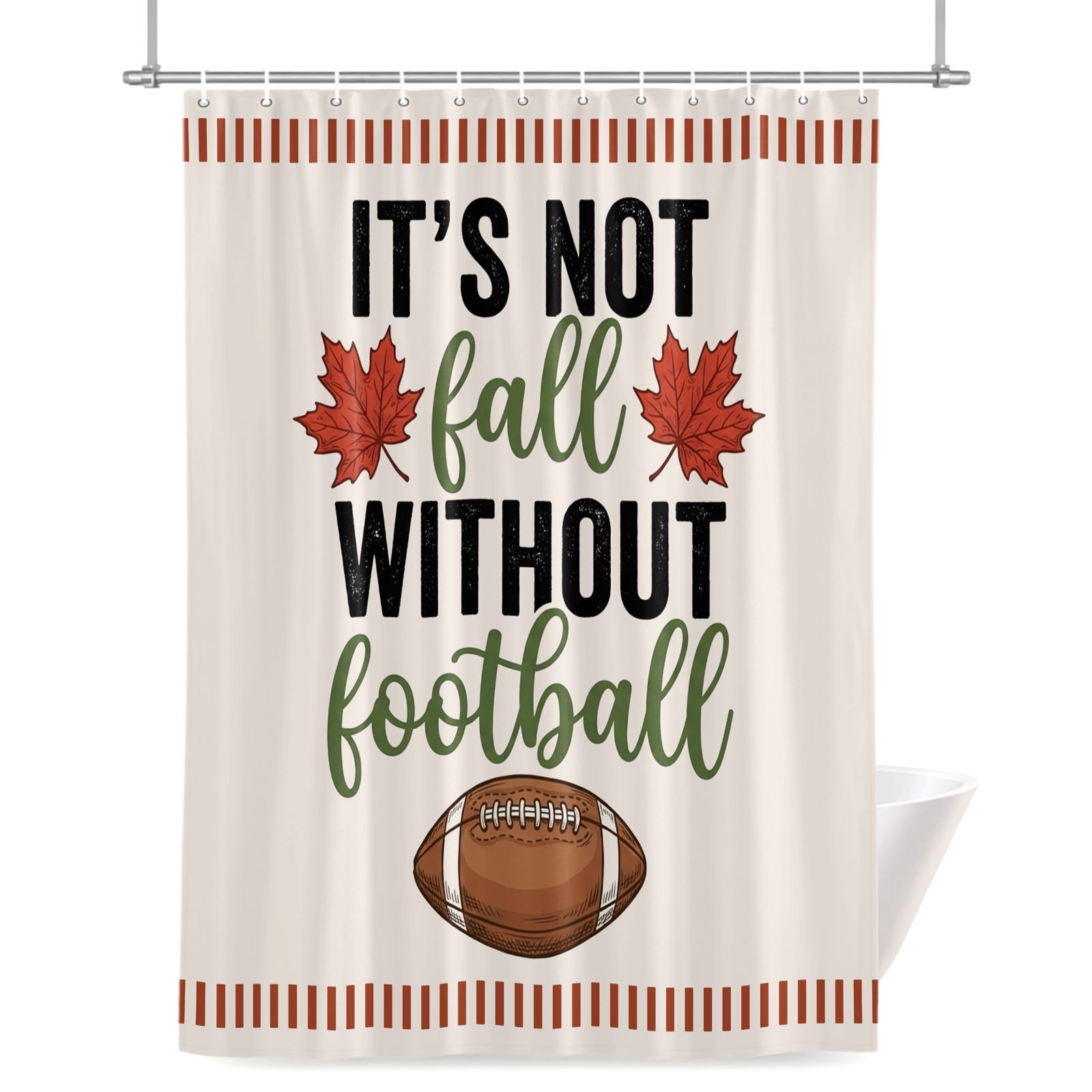 American Rugby Shower Curtains for Bathroom, Fall Maple Leaf Brown ...